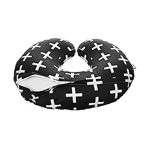 Mila Millie Premium Quality Nursing Pillow Cover Nordic Swiss White Cross Unisex Design Slipcover - 100% Cotton Hypoallergenic - Great for Breastfeeding Mothers - Fits Boppy Pillow