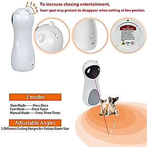 Luivnsk Cat Laser Toy Automatic Laser Pointer Cat Toys Interactive for Indoor Cats Kittens Dogs, Adjustable 5 Rotating Modes, 2 Speeds, Silent Safe Laser Cat Toy Auto On/Off, USB/Battery Powered