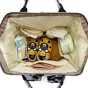 fengchensety Cow Spots Print Diaper Bag Backpack Maternity Baby Changing Bag Backpacks