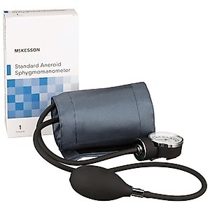 McKesson Aneroid Sphygmomanometer, Blood Pressure with Cuff, Navy, Adult Medium, 1 Count