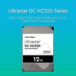 HGST - WD Ultrastar DC HC520 HDD | HUH721212ALE600 | 12TB 7.2K SATA 6Gb/s 256MB Cache 3.5-Inch | ISE 512e | 0F30144 | Helium Data Center Internal Hard Disk Drive (Renewed)
