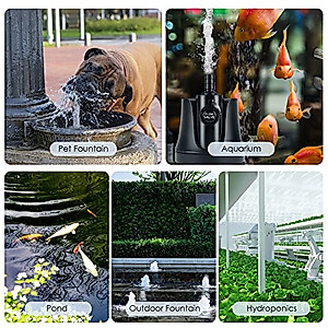 AQQA 265-800 GPH Submersible Aquarium Water Pump with Adjustable Switch, Water Removal and Drainage Sump Cleaning Pump with 2 Nozzles for Aquarium, Pond, Fish Tank, Hydroponics, Backyard (25W 400GPH)