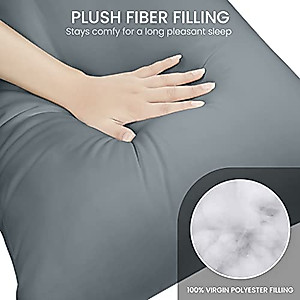Utopia Bedding Full Body Pillow for Adults (Grey, 20 x 54 Inch), Long Pillow for Sleeping, Large Pillow Insert for Side Sleepers