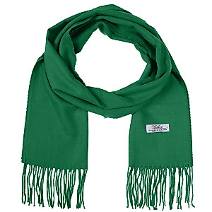 Falari Men Women Unisex Cashmere Feel Scarf 78" X 12" Solid Color Kelly Green A19-22