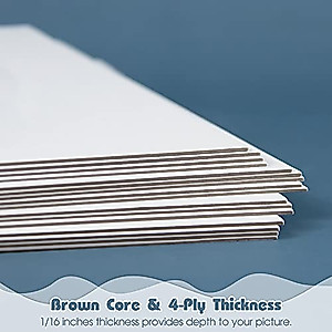 Golden State Art, 16x20 White Backing Board for Frames, DIY Projects, Photos (20 Pack)