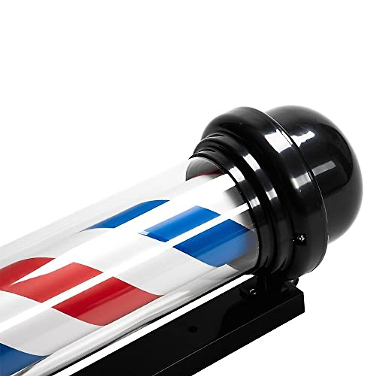 FOPEAS Classic Barber Shop Swivel Light Barber Poles Outdoor,32" Hair Salon Sign Light Red Blue White Stripes Pole Light Wall Mount Light for Hair Salons, Barber Shops Waterproof and Energy Saving