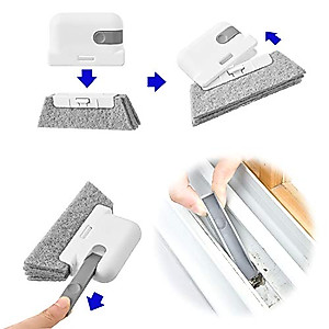 Cleaning Window Brush with Crevice Brush, Window Sill Cleaner Tool-Creative Door Window Groove Cleaning Brushes,Hand-held Crevice Cleaner Tools for All Corners and Gaps-4PCS