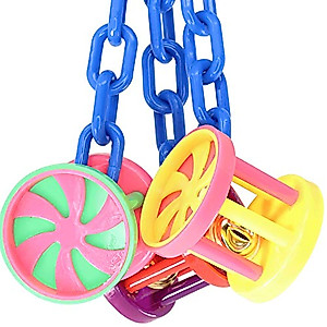 Bonka Bird Toys 1478 Roller Colorful Plastic Pulling Rattler Parrot Parrotlet Budgie Finch Dove