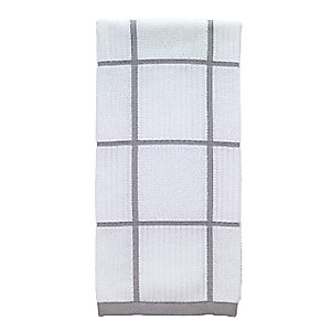 T-Fal Textiles Cotton Dish Towl, Checked Gray