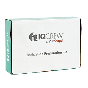 IQCrew 35-Piece Microscope Slide Preparation Kit - Essential Student Sample Specimen Set of Tools & Microscopy Accessories - SP-15