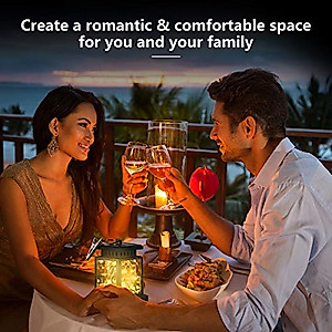 Homeyearn Hanging Solar Lights Outdoor 30 LED Warm Solar Fairy Lights Waterproof Solar Lanterns Decor for Garden Yard Patio Umbrella Tree (4 Pack)