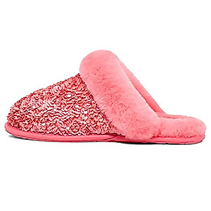 UGG Women's Scuffette II Chunky Sequin Slipper, Pink Jasmine, 5