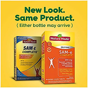 Nature Made SAM-e 200 mg Complete, Dietary Supplement for Mood Support, 60 Tablets, 30 Day Supply