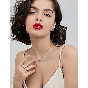 CannyCat 2 Carat Moissanite Half Bezel Set Ring for Women Platinum Plated Silver D color VVS 8mm Moissanite Diamond Solitaire Engagement Promise Band (7)