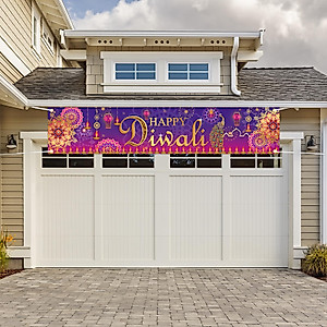 Avezano Large Happy Diwali Banner 98.4 x19.6 Inch Indian Festival of Light Diwali Yard Sign Banners Deepavali Diwali Party Decorations Garden Outdoor Photo Booth Backdrop