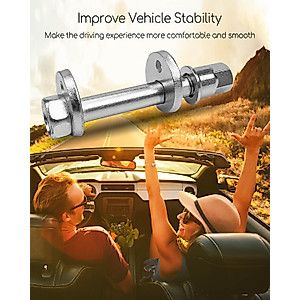 2Pcs Rear Toe Link Alignment Bolts Fit for Jeep Patriot Compass Grand Cherokee Dodge Journey Chryslr 200 Sebring, High Strength Steel Camber Bolt Kit Replace 6508486AA 06508486AA