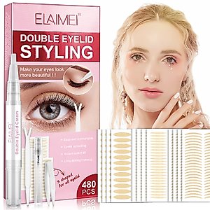 Eyelid Tape,Invisible Eyelid Lifter Strips 480PCS,Waterproof Double Eyelid Stickers for Hooded,Droopy, Uneven, Mono-Eyelids