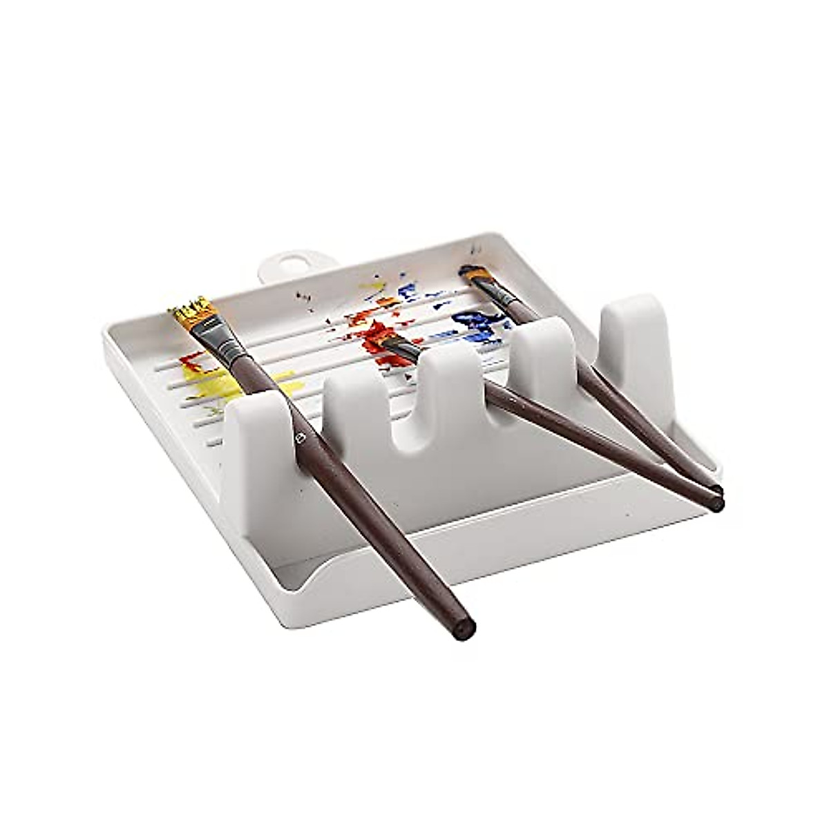 HuSiuSiu BEST Paint brush holder for large paint brush rest with 5 slots suitable for watercolor,oil,acrylic painting party