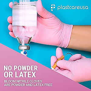PlastCare USA 100 Small Nitrile Exam Disposable Gloves, Latex & Powder Free