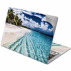 Cavka Vinyl Decal Skin Compatible for MacBook Pro 16 M3 M2 M1 14 2023 Air 15 2022 Retina 2020 Air 13 Mac 12 Laptop Nature Tropicals Ocean Design Sea Beach Sticker Print Blue Tree Palm Cover