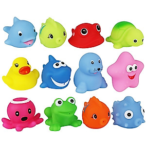 Click N' Play Assorted Colorful Bath Squirters for 6 months to 999 months (12 Pack)