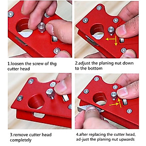 szhdxsy, Wood Planar carpenter's edge trimming tool, suitable for manual chamfering and planing of wood quick trimming,for Quick Edge Trimming and Chamfering,red