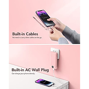 VRURC Portable Charger 20000mAh, Fast Charging Power Bank USB C,4 Output 2 Input Charging Bank Equipped with LED Display,Built-in Wall Plug and Cables,Cell Phone Replacement Battery for Smart Devices