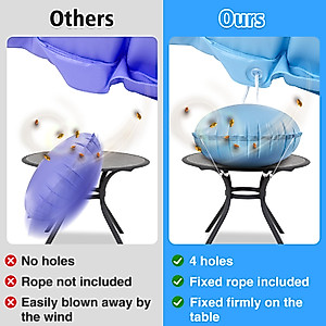 MADHOLLY Dome Patio Furniture Cover Airbag- 47In Dia Reusable Weather Resistant Dome Airbag with Ropes to Fix- Picnic Table Airbag Patio Table Cover Support for Outdoor Patio Furniture, Blue