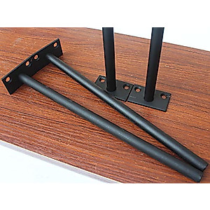 8 Pcs 10" Black Solid Steel Floating Shelf Bracket Blind Shelf Supports - Hidden Brackets for Floating Wood Shelves - Concealed Blind Shelf Support – Screws