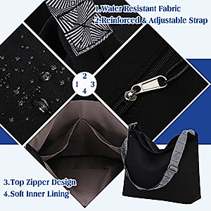 VX VONXURY Crossbody Bag,Lightweight Canvas Shoulder Tote for Women Water Resistant Top Zip Hobo Purse with Adjustable Strap