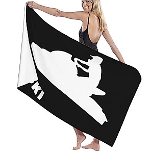Zahika Jet Ski Silhouette Beach Towel Absorbent Bathroom Towels Beach Towels Oversized Super ​32x52 Inch