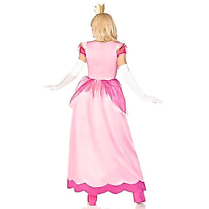 Leg Avenue 2 Piece Classic Pink Princess Full Length Ball Gown Costume Set with Gloves for Women, Large