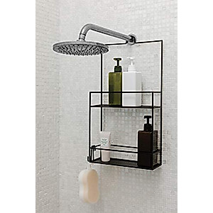 Umbra 023461-040 Cubiko Shower Caddy, Black Metal Shower Caddy Over the Shower Head