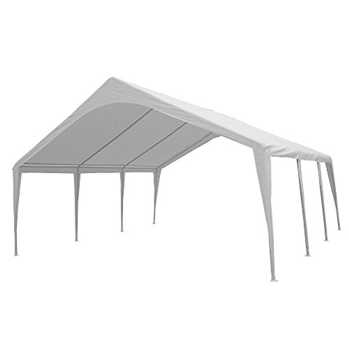 Impact 20' x 20' x 12' Portable Carport Garage Canopy, Outdoor Party Tent with 8 Dressed Legs, White