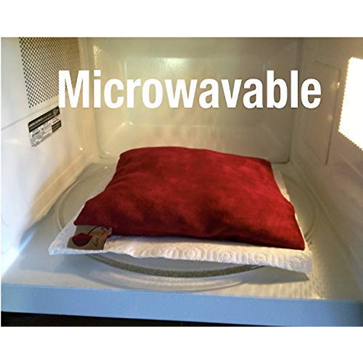 Hot Cherry Heart-Shaped Cherry Pit Pillow (Natural-Dyed Denim, Gift Wrapped in a Pie Box.) Relaxes Muscles, relieves Pain, Tummy Cramps with Moist Heat, FHA/HSA Approved