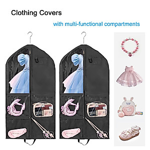 40Inch Garment Bag for Hanging Clothes, Waterproof Dance Costume Bags, Gusseted Hanging Garment Bags for Travel Storage, Kids Garment Bag, Garment Bag for Dance Competitions （Rose red-1 pack）
