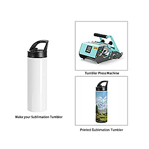 PYD Life Sublimation Tumblers Blanks Cups Water Bottle White 20 OZ Skinny Straight Sports Bottles Mugs with Portable Sippy Up Lid with Straw,for Tumbler Heat Press 4 Pack