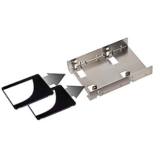 SilverStone SDP08 3.5" to 2.5" Bay Converter, Nickel-coated finish, SST-SDP08