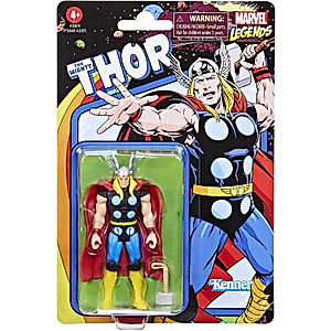Marvel Hasbro Legends Series 3.75-inch Retro 375 Collection Thor Action Figure Toy,1 Accessory