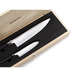 Kamikoto - Senshi Dual Knife Set with Wooden Display Stand
