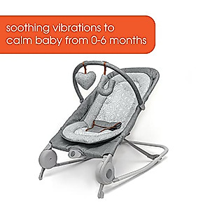 Summer 2-in-1 Bouncer & Rocker Duo (Heather Gray) Convenient and Portable Rocker and Bouncer for Babies Includes Soft Toys and Soothing Vibrations