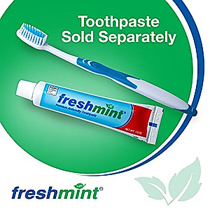 FRESHMINT (100 Pack) Individually Wrapped Premium Toothbrushes, Oversized Easy Grip Rubber Handle, Soft Multi Color Nylon Bristles, Bulk Packed, No Cutting or Tearing Apart Required.