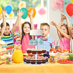 4 Tier Acrylic Cupcake Stand, Premium Cupcake Holder, Acrylic Cupcake Tower, Anberky Clear Round Acrylic Cake Stand Dessert Pastry Display Rack for Christmas Wedding Birthday Baby Shower (#A)