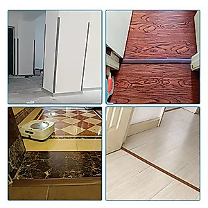 Floor Transition Strip Self Adhesive Vinyl Floor Flat Divider Strip Cover Strip Door Transition Strip for Laminate Flooring, 2-Inch by 7-Ft, Light Brown
