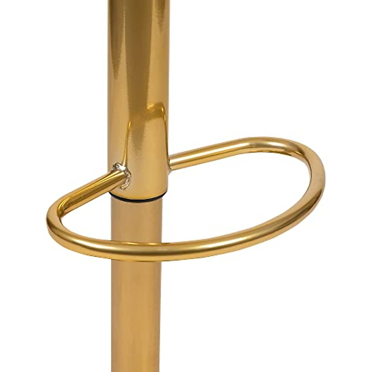 Flash Furniture Vincent Modern Black Vinyl Adjustable Bar Stool with Back, Counter Height Swivel Stool with Gold Pedestal Base, Set of 2