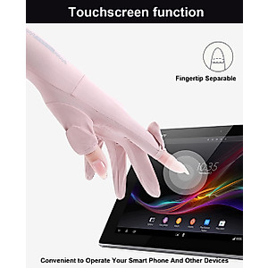 SUJAYU UV Protection Gloves Driving Gloves Women, Full Finger UV Gloves Sun Gloves Sun Protection Gloves, Thin Gloves UV Light Gloves Women Cycling Gloves for Women (Pink)