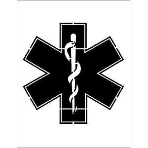 STAR OF LIFE EMS Medical Paramedic Ambulance 8.5" x 11" Stencil Plastic Sheet NEW S521