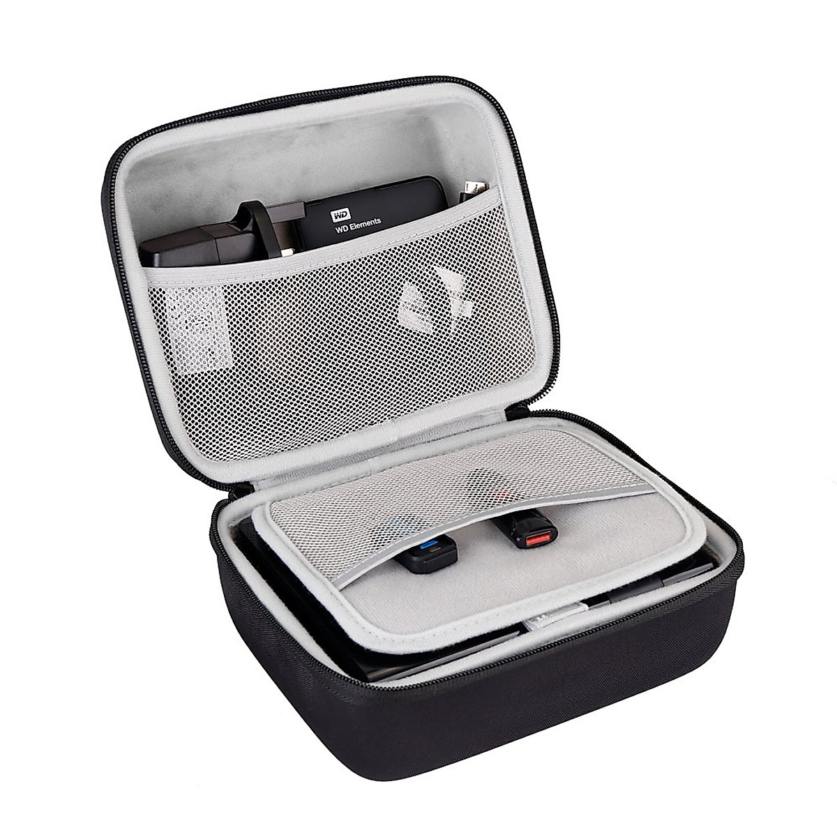 BOVKE Hard Drive Case for WD Elements My Book Seagate Expansion Desktop External Hard Drive HDD 6TB 8TB 10TB 12TB 14TB 16TB 18TB, 3.5 Inch Portable Desktop HDD Carrying Case, Black