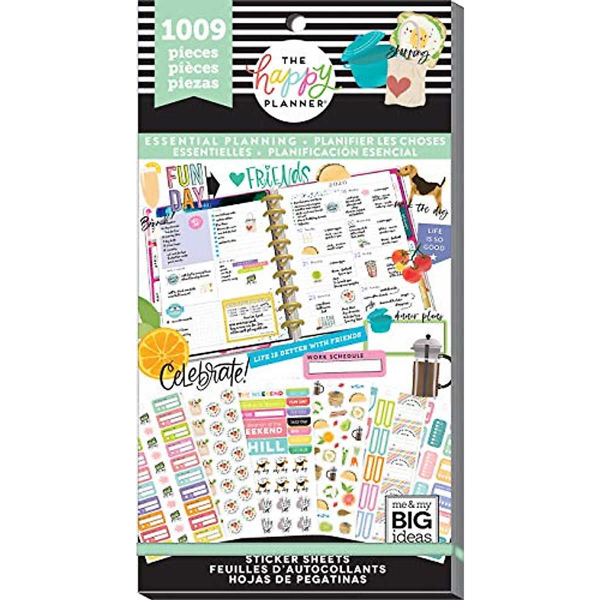 me & my BIG ideas Sticker Value Pack - The Happy Planner Scrapbooking Supplies - Essential Planning Theme - Multi-Color - Great for Projects, Scrapbooks & Albums - 30 Sheets, 1009 Stickers Total