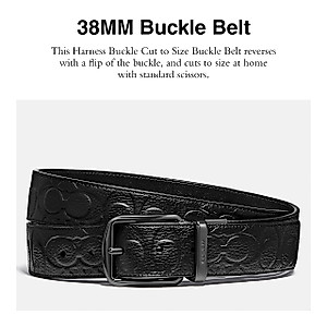 Coach 38 Mm Cts Harness Signature Leather, Black, One Size